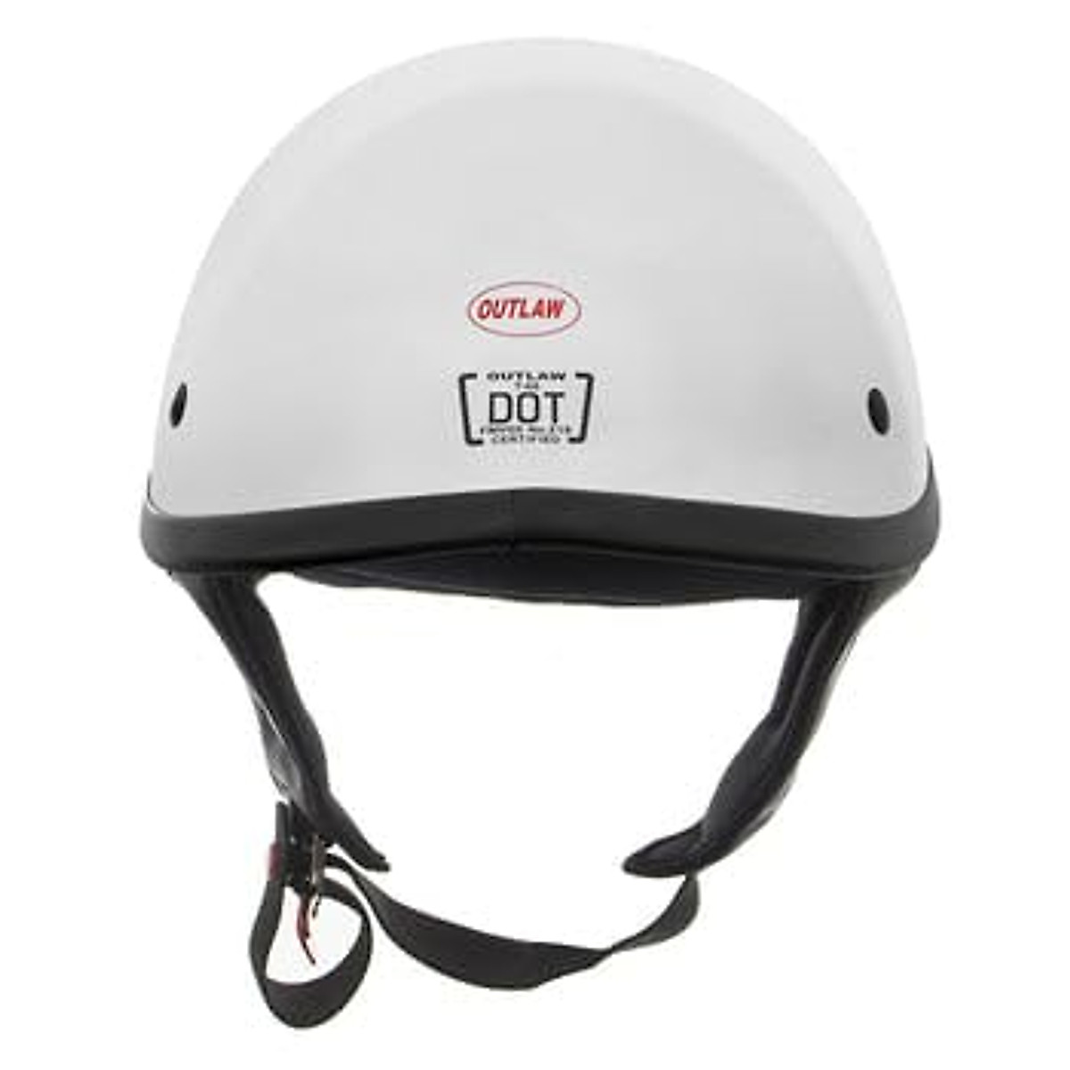 Outlaw T68 Motorcycle Half Helmet for Men & Women DOT Approved - Adult Unisex Skull Cap for Bike, Scooter, Moped (Glossy White (XX-Large))