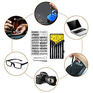 Eyeglasses Repair Kit, 1000PCS Eyeglass Screws and 6 Pcs Screwdrivers Tweezer for Eyeglasses, Sunglasses, Watch Clock Spectacle Repair
