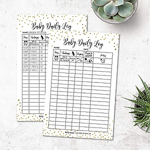 Newborn Baby Log Tracker Journal Book, Infant Daily Schedule, Feeding Food Sleep Naps Activity Diaper Change Monitor Notes For Babies, Mommy Nursing or Breastfeeding Record Tracking Chart 50 Sheet Pad