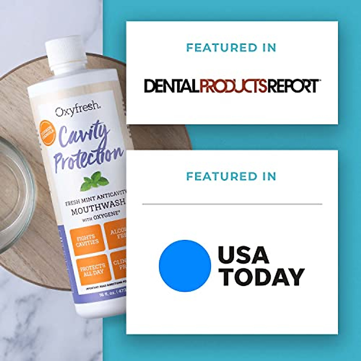 Oxyfresh Cavity Protection Fluoride Mouthwash – Anticavity Mouthwash for Sensitive Teeth – Non-Staining, Alcohol Free – Lasting Fresh Breath. 16 oz.