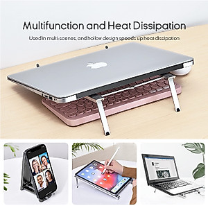 Whardeeg Magic X1, Mini 3-in-1 Multi-Function Laptop Stand, Pocket Size Adjustable Stand, fit Your Phone, Tablet, and Laptop(16'' and Below), Multi Angles Aluminum Ergonomic Device Riser