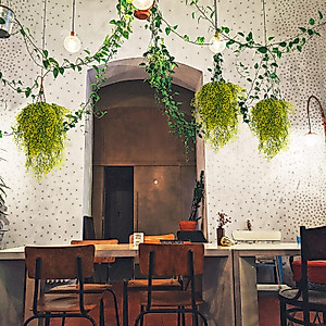 Uieke 4 Pack Artificial Hanging Plants, 2.65FT Fake Hanging Plants, Fake Ivy Vines for Bedroom Leaves Yellow Plastic Plants Greenery for Wall Home Room Indoor Outside Office Wedding Garden Decor