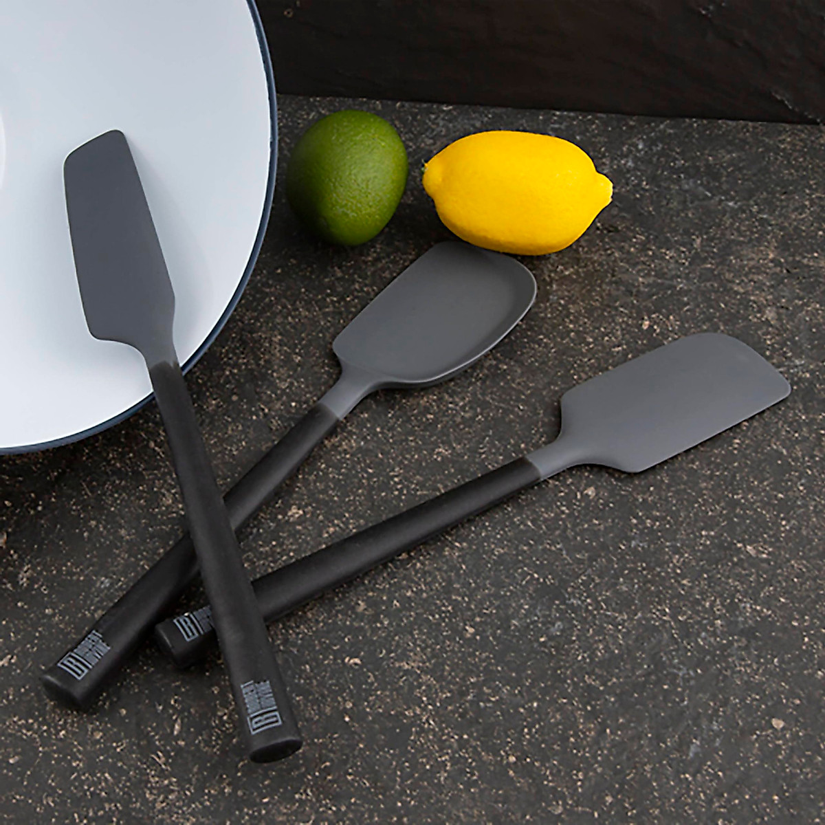 Cambridge Robert Irvine 3 Piece Silicone Utensils Set, Black, 3 Count, No Color