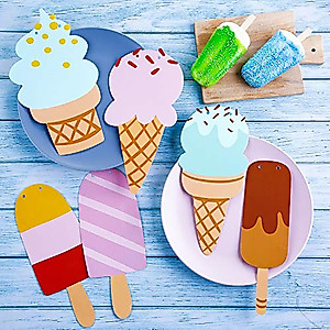 Leinuosen 2 Pack Ice Cream Bar Banner Ice Cream Banner Ice Cream Party Garland for School Summer Kid Birthday Party Decoration
