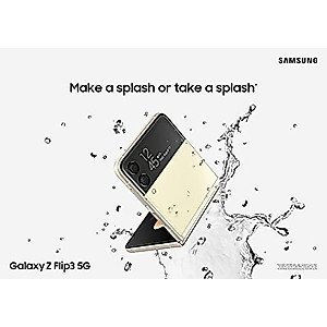 SAMSUNG Galaxy Z Flip 3 5G Factory Unlocked Android Cell Phone US Version Smartphone Flex Mode Intuitive Camera Compact 128GB Storage US Warranty, Phantom Black (Renewed)