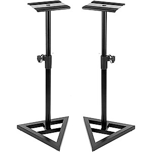 KRK ROKIT 5 G4 5" 2-Way Studio Monitor (Pair) Bundle with Studio Monitor Stands (Pair), 2X Small Pad & 2X XLR Cable