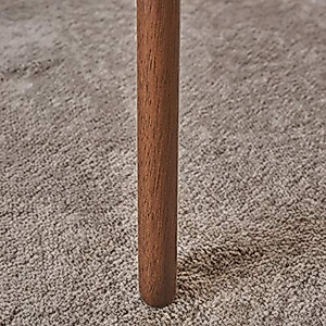 Christopher Knight Home Nissie Mid-Century Wood Dining Set with Fabric Chairs, 5-Pcs Set, Dark Grey / Natural Walnut Finish