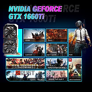 Dell Gaming PC Desktop Computer - Intel Quad I5 up to 3.6GHz, GeForce GTX 1660 Ti 6G, 32GB DDR4 Memory, 128G SSD + 3TB, RGB Keyboard & Mouse, WiFi & Bluetooth 5.0, Win 10 Pro (Renewed)