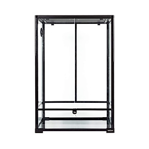 REPTI ZOO 24" x 18" x 36" Reptile Tall Glass Terrarium Rainforest Habitat Double Hinge Door with Screen Ventilation 67 Gallon Reptile Terrarium Easy Assembly