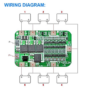DAOKI 2PCS 6S 15A 24V Lithium Battery Protection Board 18650 Charger Module BMS PCB Protection Board for Li-ion Lithium Battery Cell with Nickel Strip