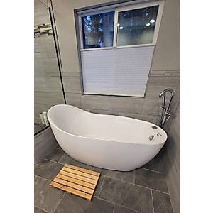 Sauna Fauna 100% Western red Cedar Wooden Bath or Shower mat Cedar Sauna Floor Panel, Also for Patio hot tub or spa, Great for RVing and Outdoor Showers 22.5" x 14"