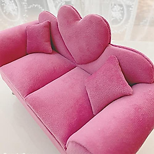 Harilla Jewelry Box Chaise Shape Display Case Pink Storage Holder Soft Lining Gift Lovely Women Earrings Organizer for Bedside Table Dresser