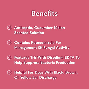 MySimplePetLab Dog Ear Infection Relief I Medicated Tris Flush Dog Ear Cleaner I Infection Treatment with Ketoconazole 12 oz