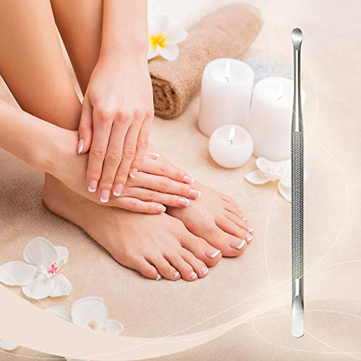 Professional Cuticle Pusher and Spoon Nail Cleaner | 2 Pack | Dual Sided Stainless Steel Pusher and Nail Cleaner | For Nail And Cuticle Care | by Sterling Beauty Tools