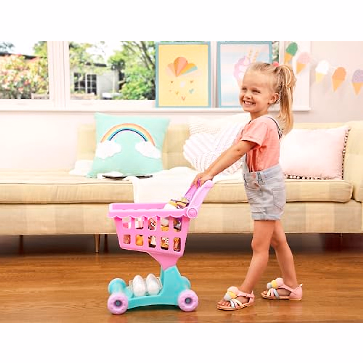 Battat- Play Circle- Shopping Cart – Toy Food – Play Kitchen For Toddlers- Pretend Play- Shopping Day Grocery Cart- 2 years +