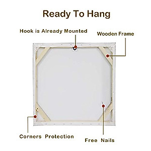 UTOP-art Modern Abstract Wall Art Canvas:Blue and Gray Artwork Aque Painting for Living Room