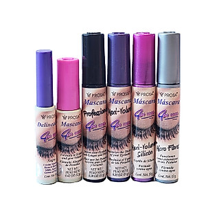 DEALPLUSDEAL Mascara and Eyeliner Set - 5 Mascaras, 1 Eyeliner - Extra Volume, Curl, Length for Full Lashes - Intense Black Eye Makeup, 6 Pieces