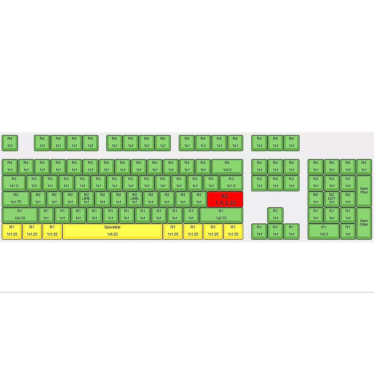 Handmade 2.25u Enter Keycap Thick Resin Translucidus Backlit Key Cap OEM Profile for Cherry MX Gaming Mechanical Keyboard (Blue)