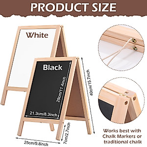 Qilery 4 Pieces A Frame Tabletop Double Sided Chalkboard Sign Gifts for Christmas 10 x 16 Inch Double Sided Chalkboard Wooden A Frame Sign Sandwich Board Signs for Tabletop Restaurant Wedding Business