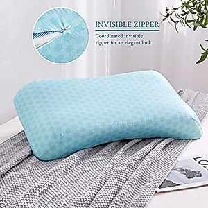 EUCIOR Cooling Gel Pillow,Memory Foam Cooling Gel Pillow,Cooling Orthopedic Memory Foam Pillow for Side Back Stomach Sleeper,A Relaxed Sleeping Experience - Pack of 1(Queen Size)