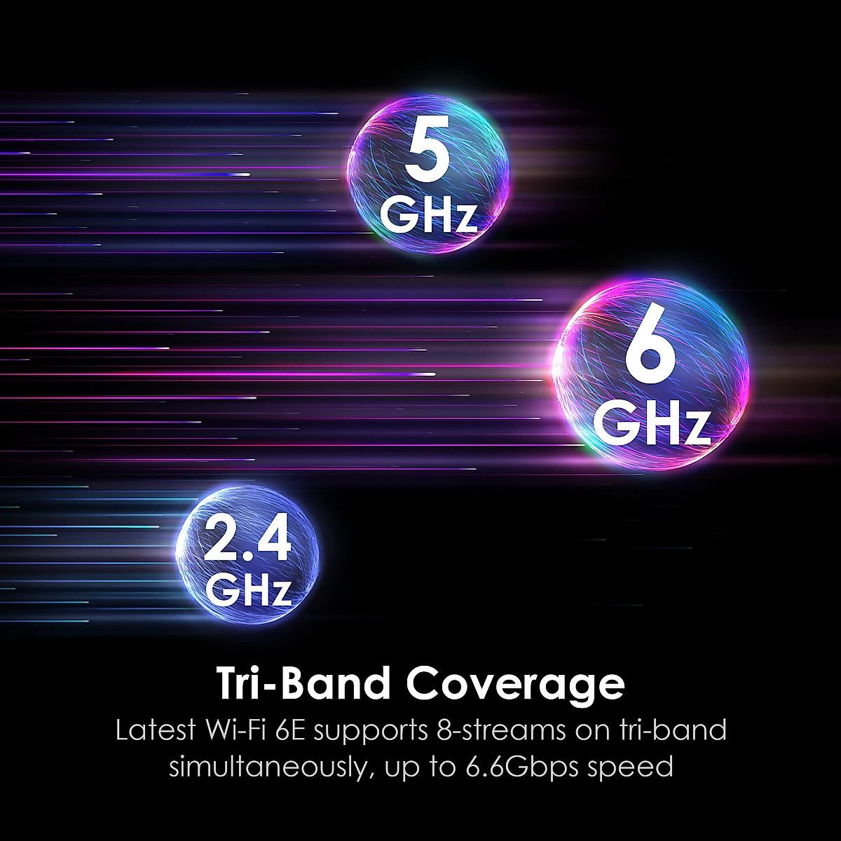 MSI Radix AXE6600 WiFi 6E Tri-Band Gaming Router, AI QoS, RGB, 1.8GHz Quad-Core Processor, MU-MIMO, Gigabit Wireless, 8-Stream, High Speed Long Range