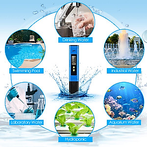 PH Meter, 0.01 High Accuracy Pocket Size with 0-14 PH Testing Range PH Tester, Digital PH Meter for Water, Water Meter for Hydroponics, Drinking Water and Pool