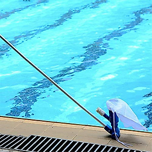 Underwater Vacuum Pool Cleaner Handheld Pool Spa Pond Mini Jet Vac Vacuum Cleaner w/Bag, and 4' Pole for Above Ground Pools, Fountain, and Hot Tub (Blue)