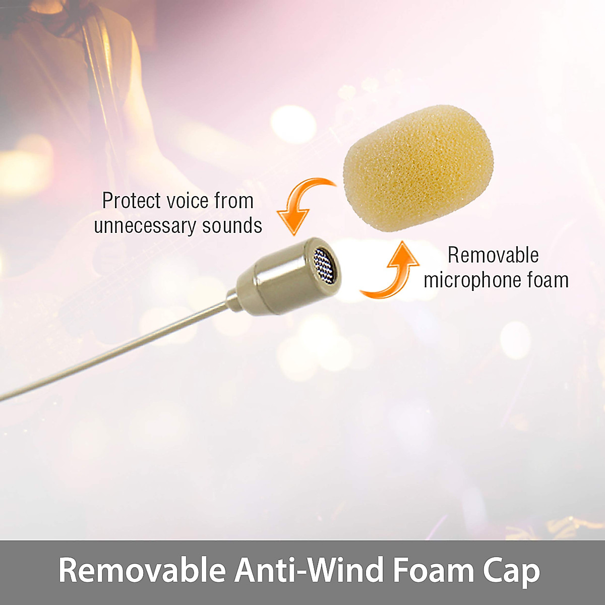 PYLE-PRO On-Ear Audio Condenser Microphone - Portable Omnidirectional Wired Headset Condenser Mic With 4 Pin Mini XLR Cable and Windscreen - Works with Shure System - PMEMS10 (Skin Tone), Beige