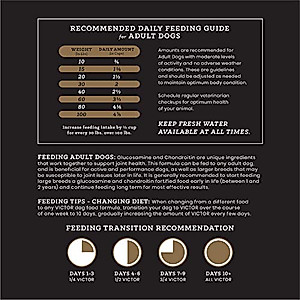 Victor Super Premium Dog Food – Performance Dry Dog Food – 26% Protein for Active Adult Dogs – Includes Glucosamine and Chondroitin for Hip and Joint Health, 40lbs