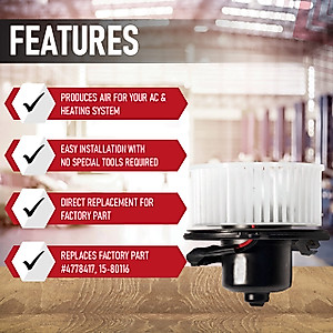 AC Blower Motor with Fan Replaces 4778417, 5015866AA, 700010, 615-00486 - Compatible with Dodge & Jeep - 1994-2002 Ram 1500, 1994-2002 Ram 2500, 94-02 Ram 3500 & 1993-1998 Grand Cherokee