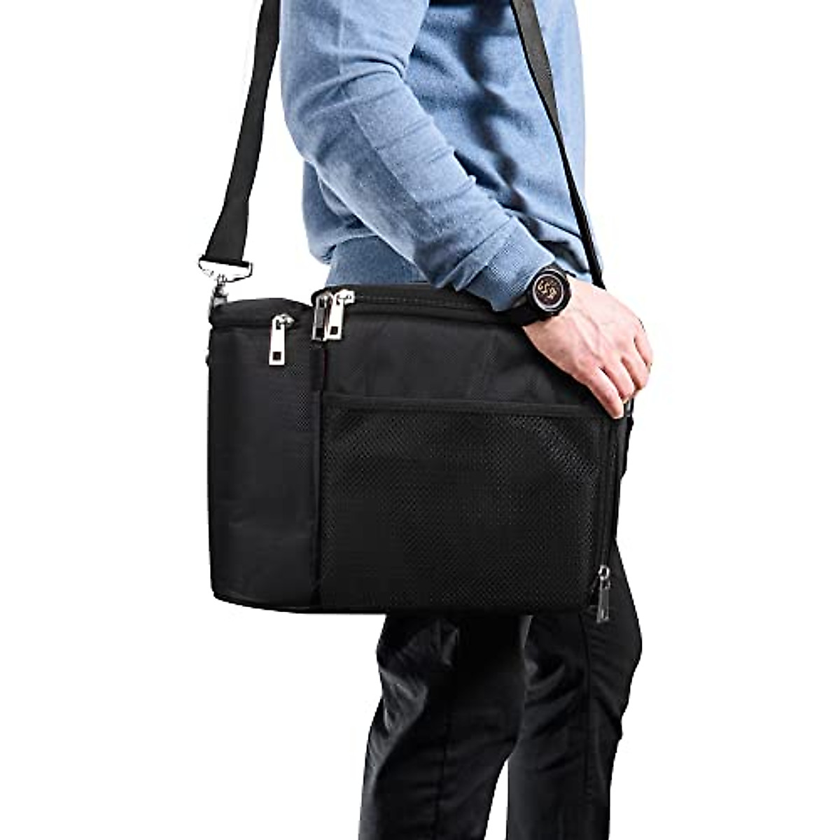 Top&Top Insulated Lunch Box Set and Cooler Bag for Men, Women (Tote Lunch Bag Includes 3 Reusable Meal Prep Containers + 2 Ice Pack + Detachable Shoulder Strap) Lunch Box for School, Office, Camping