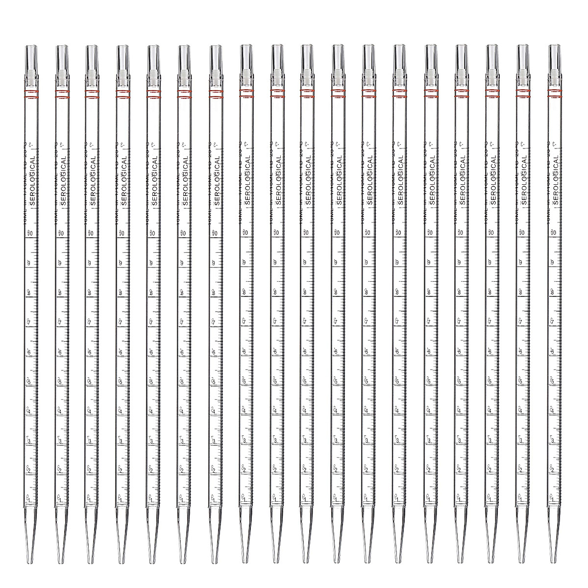 Eowpower 20 Pack 10ml Disposable Sterile Serological Pipettes with Graduated, Individually Packaged