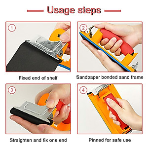Hubaow Hand Sander, Sandpaper Holder with Sponge Handle, 7 x 3.5 inch Manual Hand Sanding Block for Drywall Wood Metal Furniture Polishing, 1 Pack
