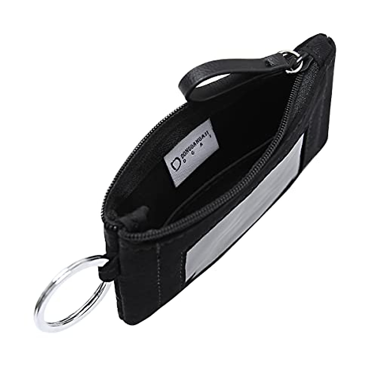 DONGGANGAJI Women's Zip ID Case Wallet Cotton Colorful Patterns Suitable for Ladies Wallet Clutch Coin Purse… (Black-BCD)