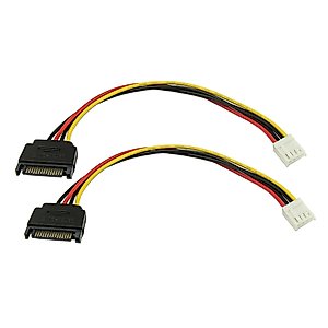zdyCGTime 8-Inch 4 Pin Floppy Drive to 15 Pin SATA Male Power Cable(2-Pack)