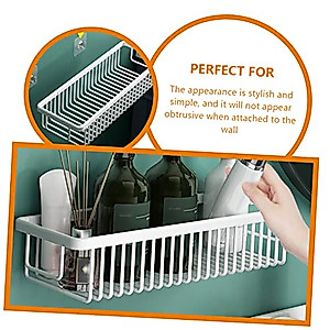 Hemoton Mount Toilet Metal Gel Bathroom Shampoo Conditioner Drilling Tote Bottle Punch-free Basket Wall-mounted Room Wash Portable Kitchen Living Organizer Drain Space Shower Holder