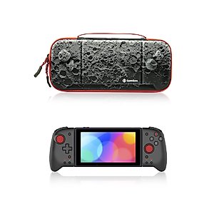 tomtoc Carrying Case for Hori Nintendo Switch Split Pad Pro Controller, Hard Shell Protective Travel Bag with 30 Game Cartridges, Switch Binbok Joy Pad Controllers case, Shockproof, Lightweight
