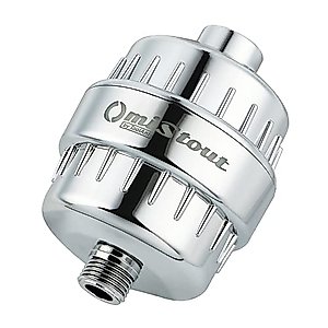 OmiStout Shower Filter for Hard Water, 15 Stage Shower Head Filter to Remove Chlorine and Heavy Metals, 2 Cartridges Included (Chlorine, G 1/2"), Ideal Christmas Gift for Family and Friends