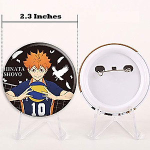 Haikyuu Gift Set-50PCS Haikyuu Stickers,10PCS Haikyuu Photo Sticker,3PCS Hinata Shoyo TOBIO Nekoma Button Pins,3pcs Hinata Shoyo TOBIO kuroo Keychain,2PCS Haikyuu Bracelets