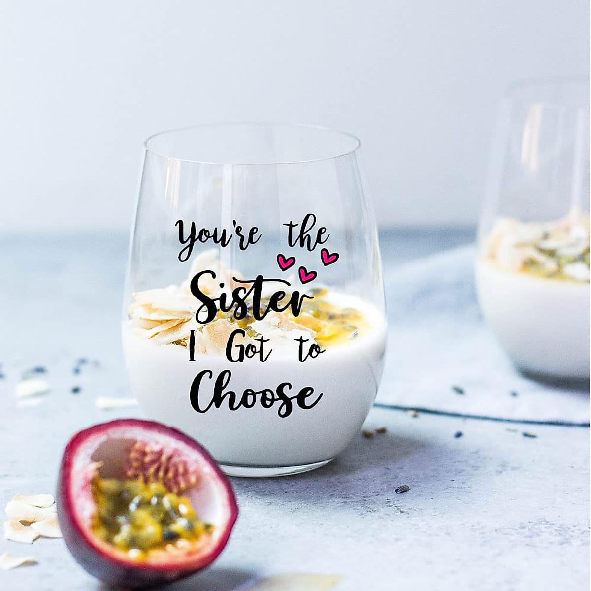 SOCOARZR Sister Gifts,Mothers Day, Valentines Day,Christmas,Birthday Gifts for Sister,Women,Friend - You are the sister I go to choose Wine Glass for Sisters in Law