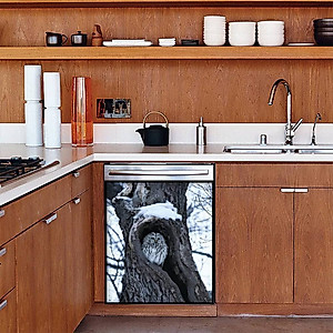Dishwasher Magnet Cover Cute Owl Magnetic Refrigerator Stickers Decorative Appliance Cover Fridge Panels Metal Door Garage 23x26in Creative Gift Idea for Bird Lovers