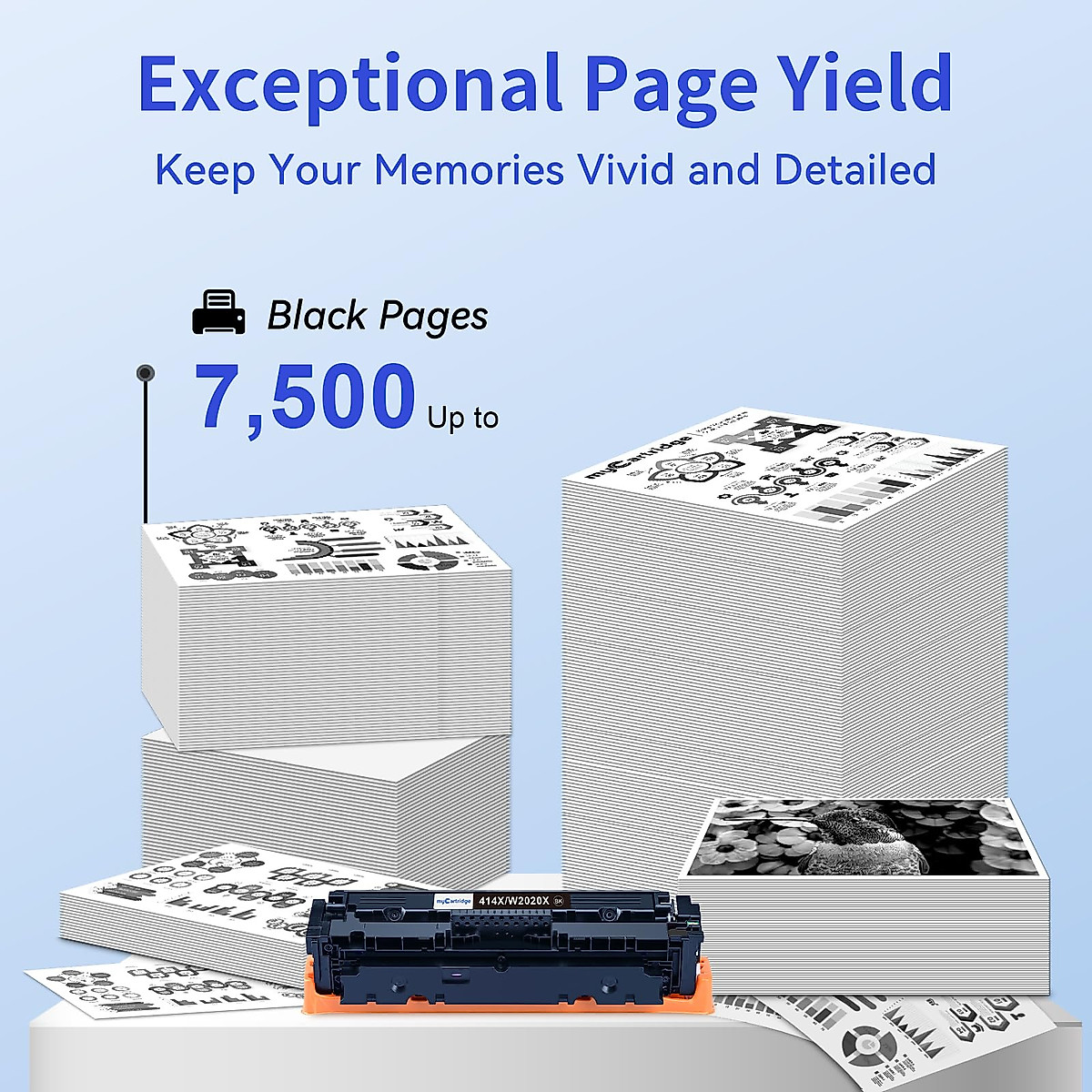 MYCARTRIDGE 414X (with CHIP) Remanufactured Toner Cartridge Replacement for HP 414X 414A W2020X W2020A for Color Laserjet Pro M454dw M479fdw M454dn M479fdn M479dw (1 Black)