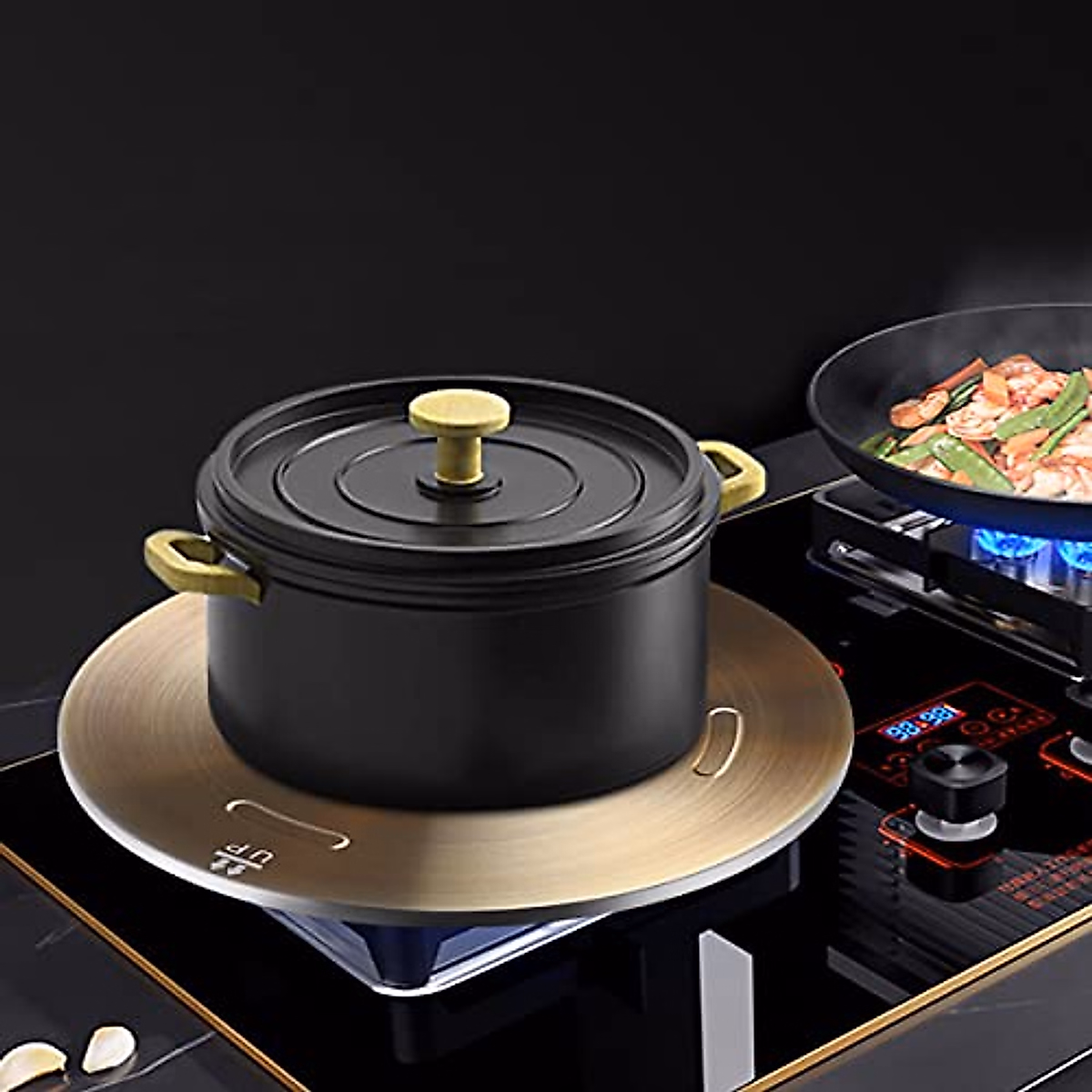 Heat Diffuser Plate for Gas Electronic Stove, Softifund Cooking Induction Adapter Simmer Plate with Remove Handle for Milk Coffee Cookware 11inch, Defrosting Tray for Frozen Meat