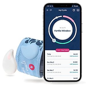 Tempdrop Fertility and Ovulation Tracker –Wearable Basal Body Temperature (BBT) Monitoring Sensor and Fertility Charting App Includes Comfortable Armband (L/XL - 12.5-18.5 Inches)