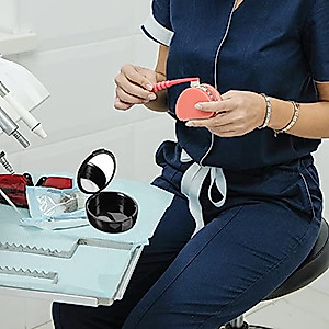 EXCEART Denture Bath Box Cup Box Holder Storage Soak Container Fake Teeth Storage Case Teeth Retainer Storage Container with Mirror for Travel Cleaning Black