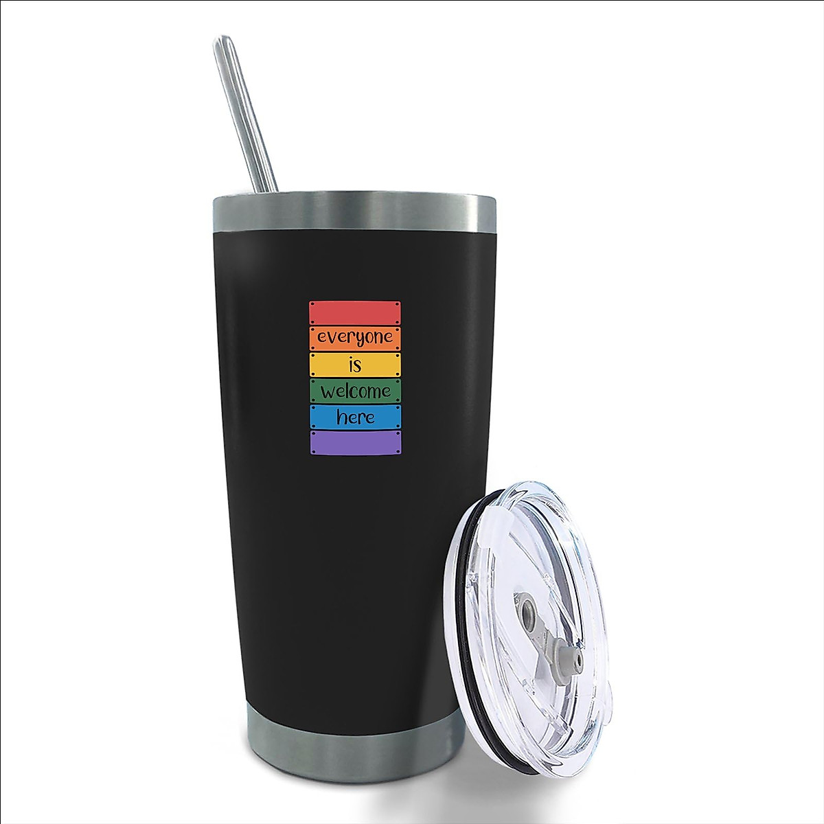 liabiliies Coffee Tumbler 20 oz Everyone is Welcome Here Tumbler with Lid and Straw Insulated Tumblers Stainless Steel Tumbler Funny Gifts for Men