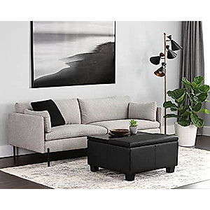 Aldo Lift Top Storage Ottoman Black - Black Wood