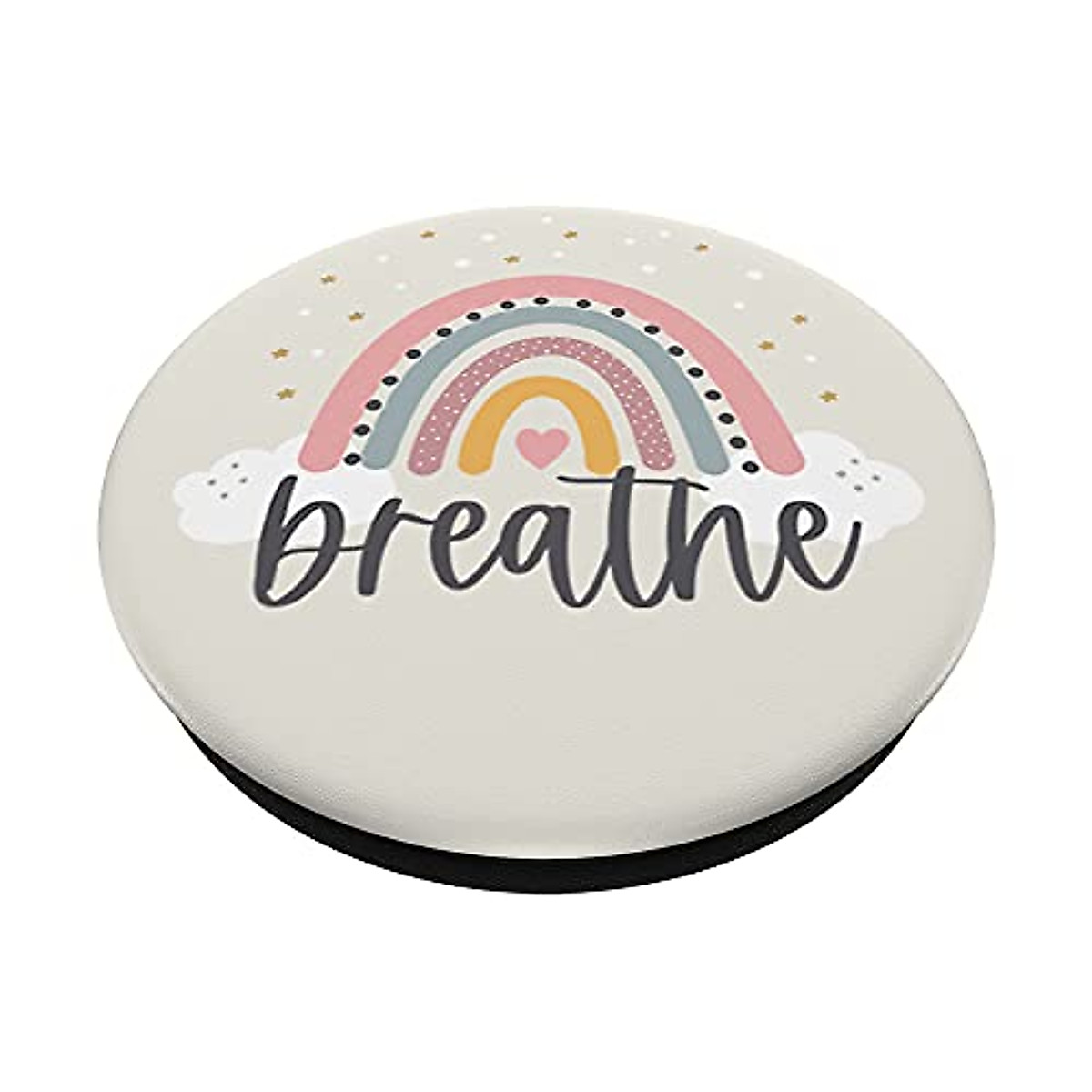 Breathe - Cute Rainbow Positive Quotes Inspirational Saying PopSockets Swappable PopGrip