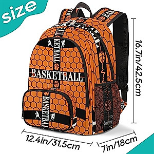 OMFUNS Basketball Ball School Backpack for Kids Boys Girls Women Men Cool Sport Quote Bookbag for College Gym Travel School Bag Rucksack Casual Daypack Computer Laptop Backpack