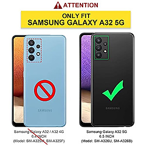 for Samsung Galaxy A32 5G Case with Built-in Screen Protector, Full Body Protection Shockproof Cover Case, [Rugged PC Front Bumper + Soft TPU Back Cover] Armor Protective Phone Case (Black)